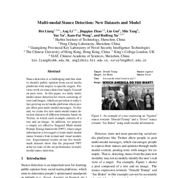 Multi-modal Stance Detection: New Datasets and Model - ACL Anthology