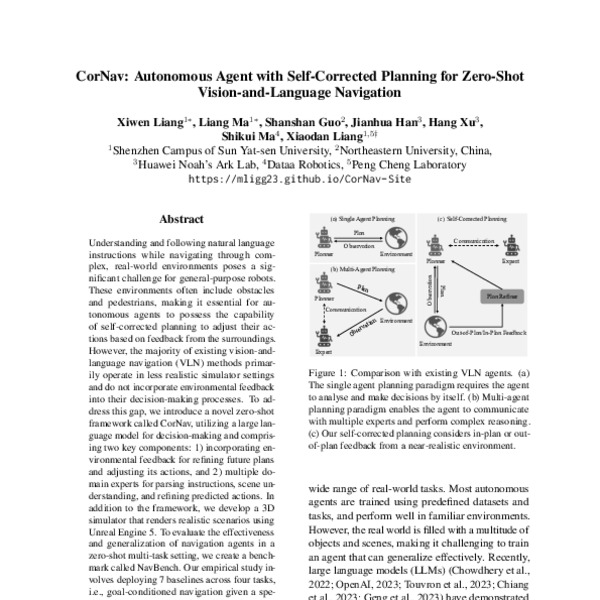 CorNav: Autonomous Agent with Self-Corrected Planning for Zero-Shot Vision-and-Language ...