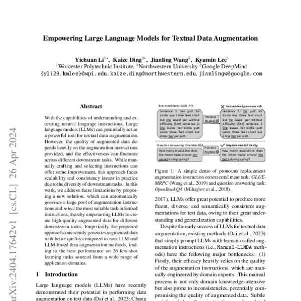 Empowering Large Language Models for Textual Data Augmentation - ACL Anthology