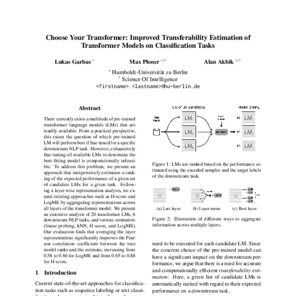 Choose Your Transformer: Improved Transferability Estimation of Transformer Models on ...