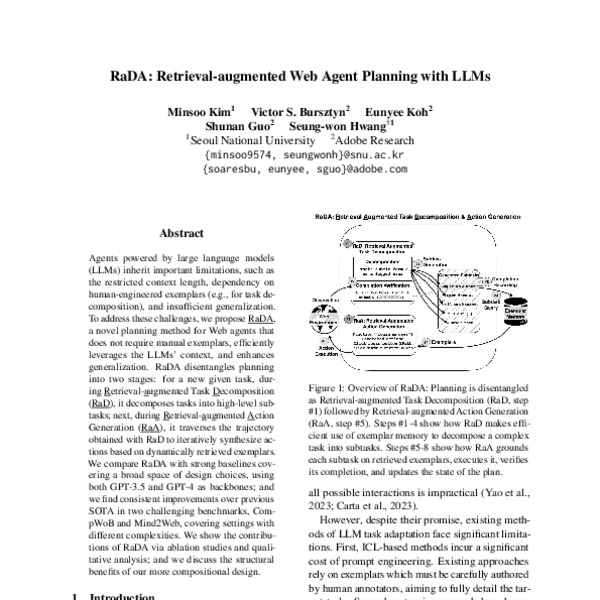 Rada Retrieval Augmented Web Agent Planning With Llms Acl Anthology