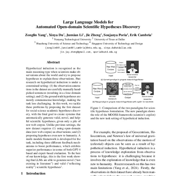 Large Language Models for Automated Open-domain Scientific Hypotheses Discovery - ACL Anthology
