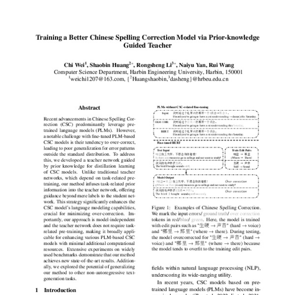 Training a Better Chinese Spelling Correction Model via Prior-knowledge ...