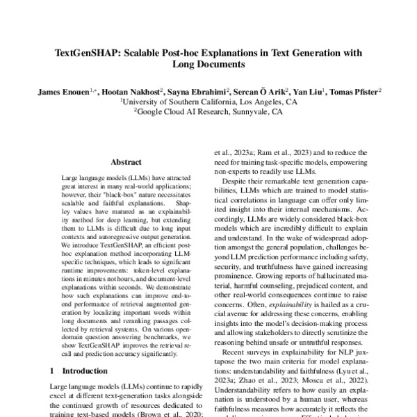 Textgenshap Scalable Post Hoc Explanations In Text Generation With Long Documents Acl Anthology