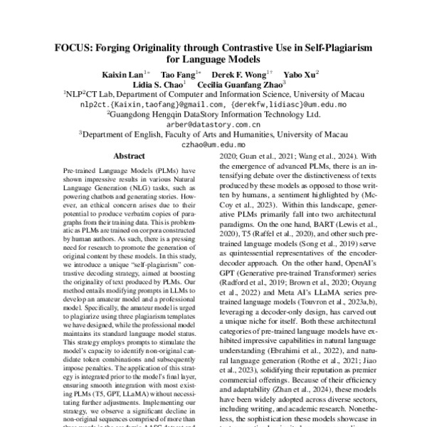 FOCUS: Forging Originality through Contrastive Use in Self-Plagiarism ...