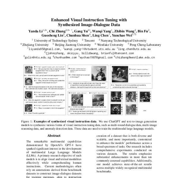 Enhanced Visual Instruction Tuning with Synthesized Image-Dialogue Data - ACL Anthology
