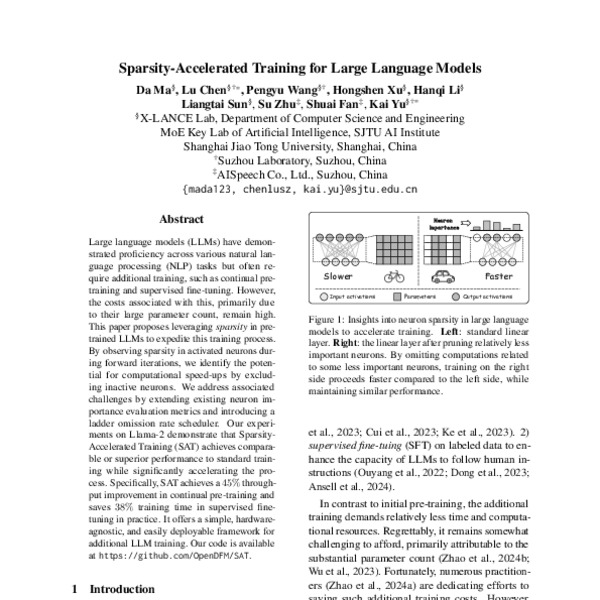 Sparsity-Accelerated Training for Large Language Models - ACL Anthology