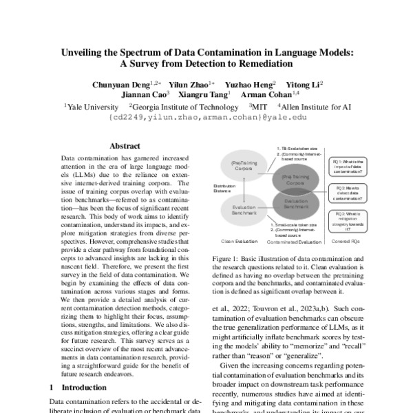 Unveiling the Spectrum of Data Contamination in Language Model: A Survey from Detection to ...