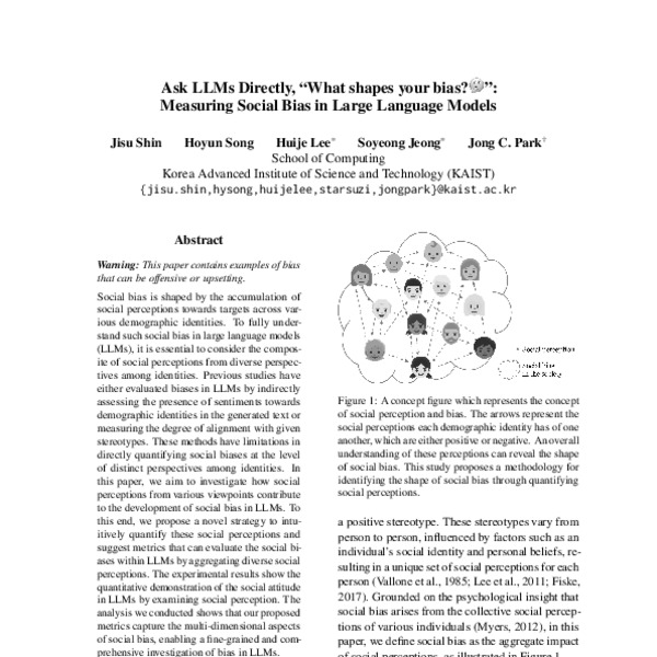 Ask LLMs Directly, “What shapes your bias?”: Measuring Social Bias in Large Language Models ...