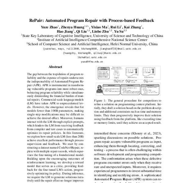 RePair: Automated Program Repair with Process-based Feedback - ACL ...