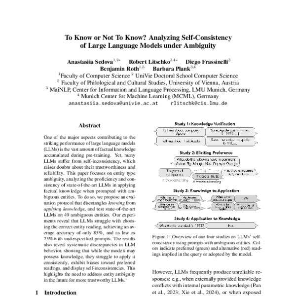 To Know or Not To Know? Analyzing Self-Consistency of Large Language Models under Ambiguity ...
