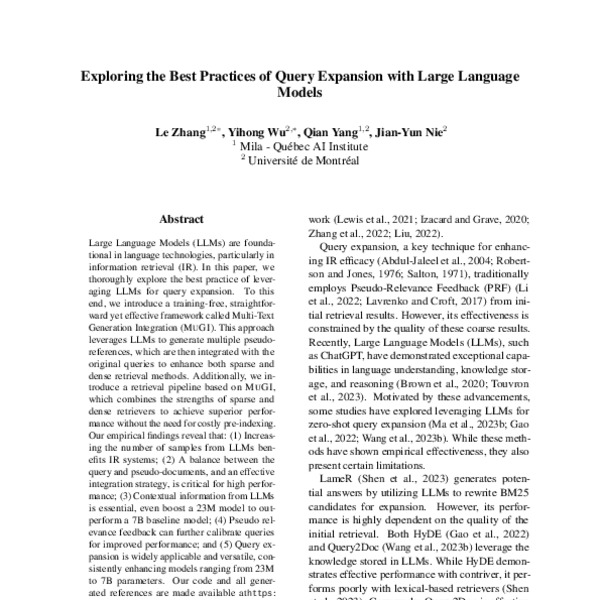 Exploring the Best Practices of Query Expansion with Large Language Models - ACL Anthology