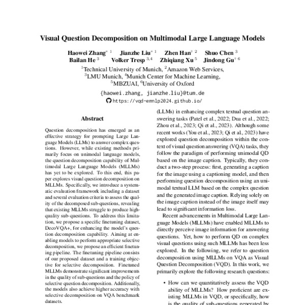 Visual Question Decomposition On Multimodal Large Language Models Acl Anthology