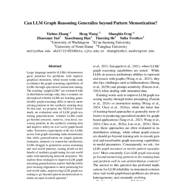 Can LLM Graph Reasoning Generalize beyond Pattern Memorization? - ACL Anthology