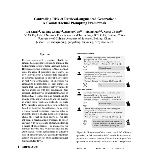 Controlling Risk of Retrieval-augmented Generation: A Counterfactual Prompting Framework - ACL ...