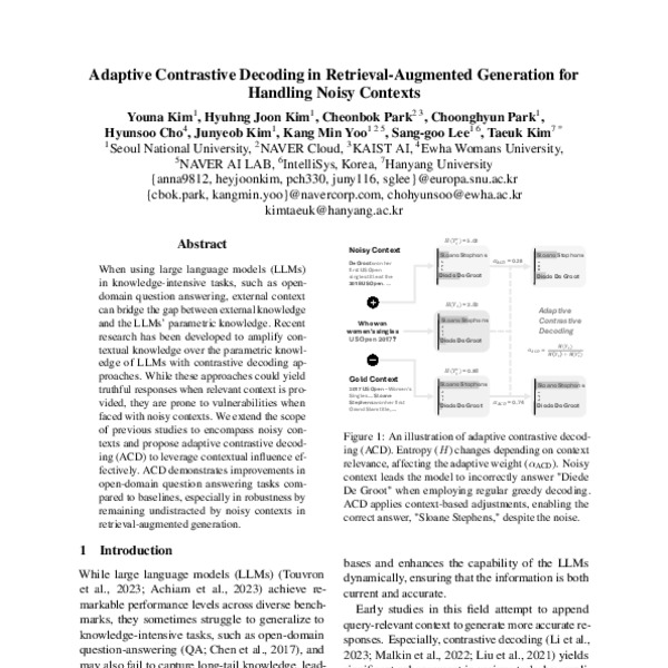 Adaptive Contrastive Decoding In Retrieval Augmented Generation For