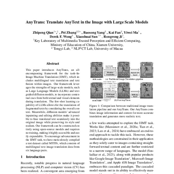 AnyTrans: Translate AnyText in the Image with Large Scale Models - ACL Anthology