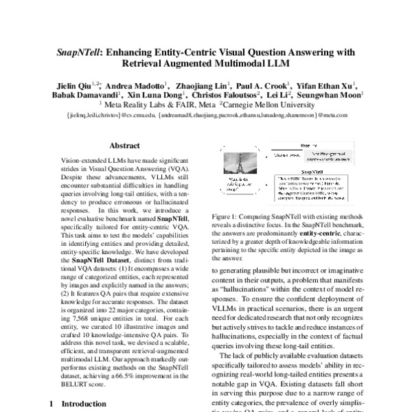 SnapNTell: Enhancing Entity-Centric Visual Question Answering with Retrieval Augmented ...