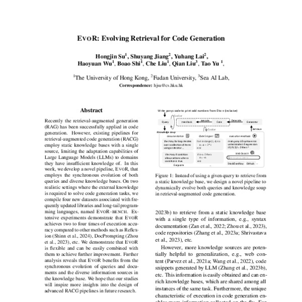 EvoR: Evolving Retrieval for Code Generation - ACL Anthology