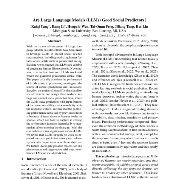 Are Large Language Models (LLMs) Good Social Predictors? - ACL Anthology