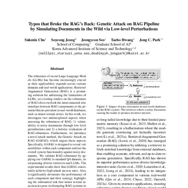 Typos that Broke the RAG’s Back: Genetic Attack on RAG Pipeline by ...