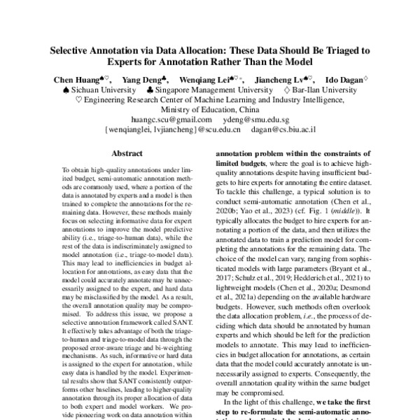 Selective Annotation via Data Allocation: These Data Should Be Triaged ...
