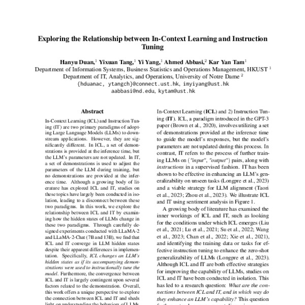 Exploring the Relationship between In-Context Learning and Instruction Tuning - ACL Anthology
