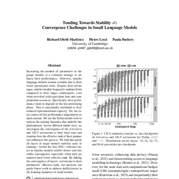 Tending Towards Stability: Convergence Challenges in Small Language Models - ACL Anthology
