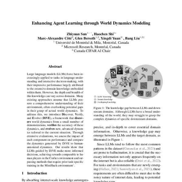 Enhancing Agent Learning through World Dynamics Modeling - ACL Anthology
