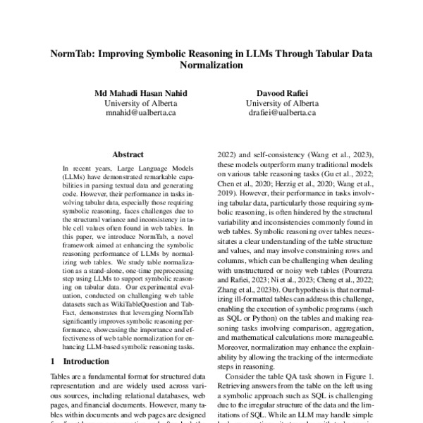 NormTab: Improving Symbolic Reasoning in LLMs Through Tabular Data ...