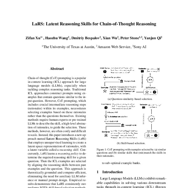 LaRS: Latent Reasoning Skills for Chain-of-Thought Reasoning - ACL Anthology