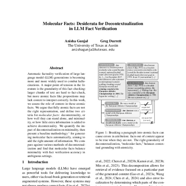 Molecular Facts: Desiderata for Decontextualization in LLM Fact ...