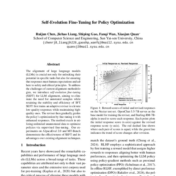 Self-Evolution Fine-Tuning for Policy Optimization - ACL Anthology