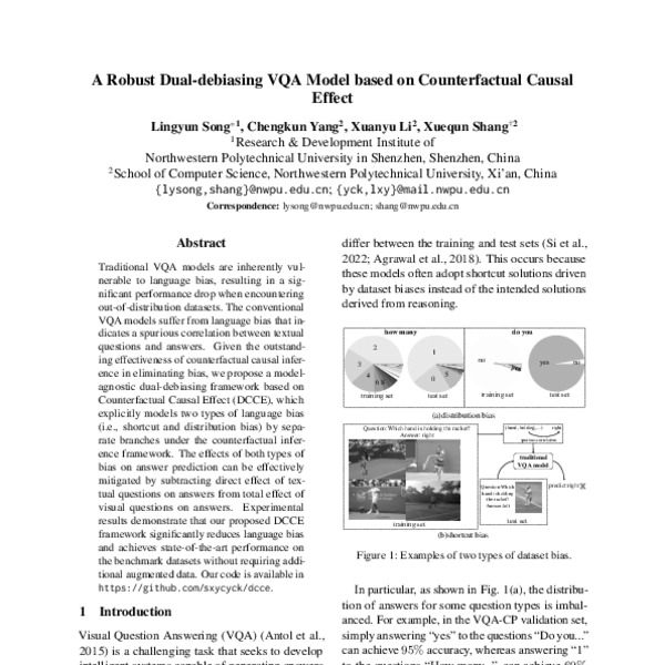 A Robust Dual Debiasing Vqa Model Based On Counterfactual Causal Effect Acl Anthology