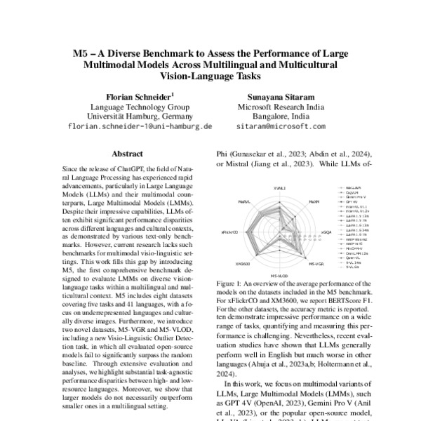 M5 – A Diverse Benchmark to Assess the Performance of Large Multimodal Models Across ...