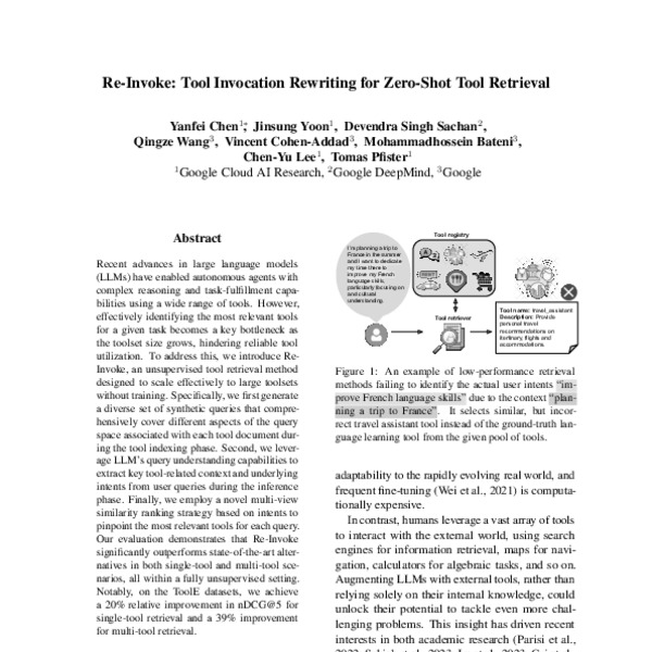 Re-Invoke: Tool Invocation Rewriting for Zero-Shot Tool Retrieval - ACL Anthology