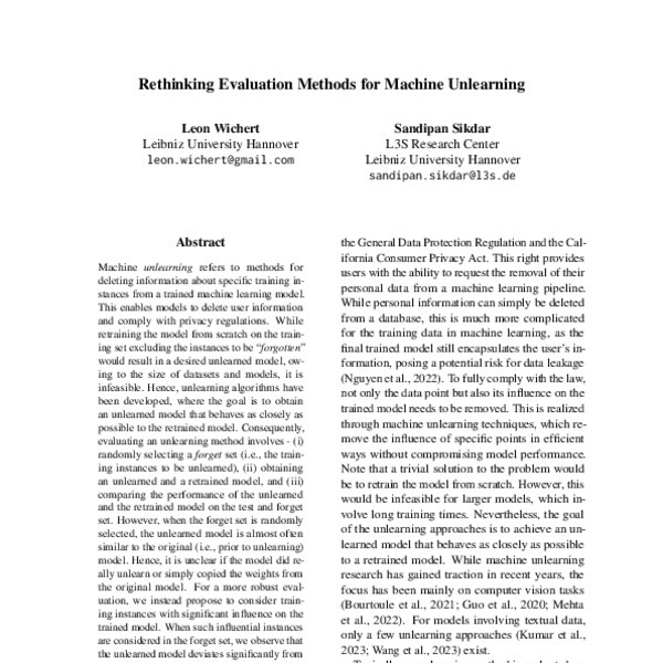 Rethinking Evaluation Methods for Machine Unlearning - ACL Anthology