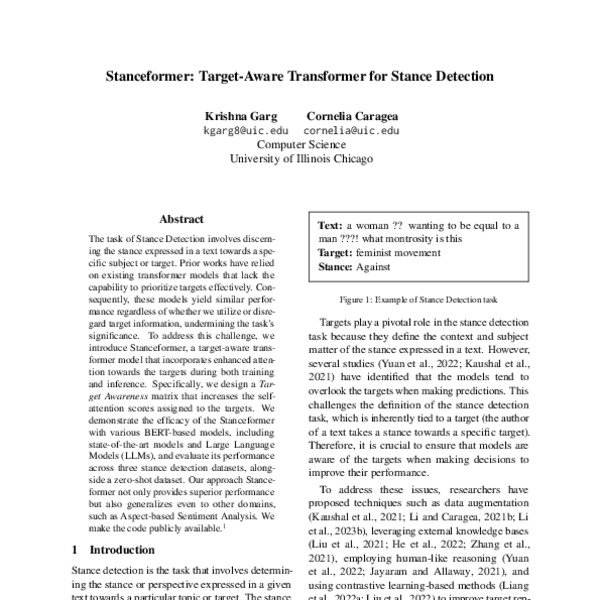 Stanceformer: Target-Aware Transformer for Stance Detection - ACL Anthology