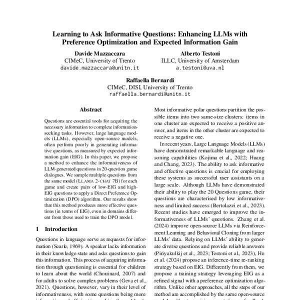 Learning To Ask Informative Questions Enhancing Llms With Preference