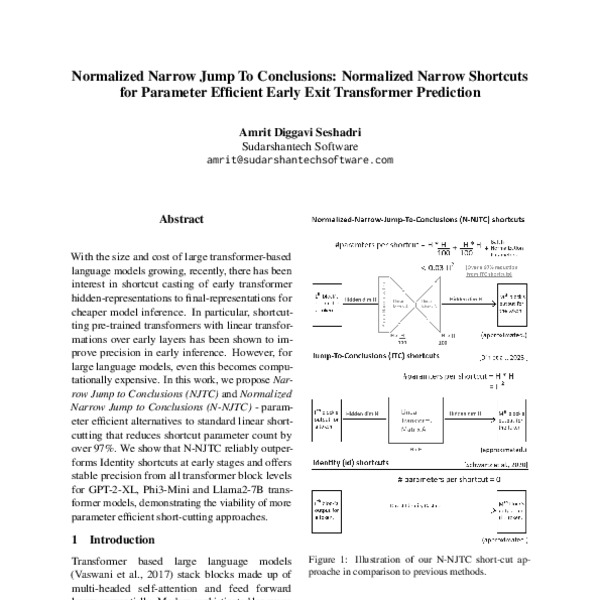 Normalized Narrow Jump To Conclusions: Normalized Narrow Shortcuts for Parameter Efficient Early ...