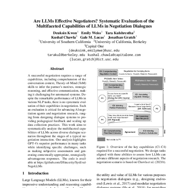 Are LLMs Effective Negotiators? Systematic Evaluation of the Multifaceted Capabilities of LLMs ...