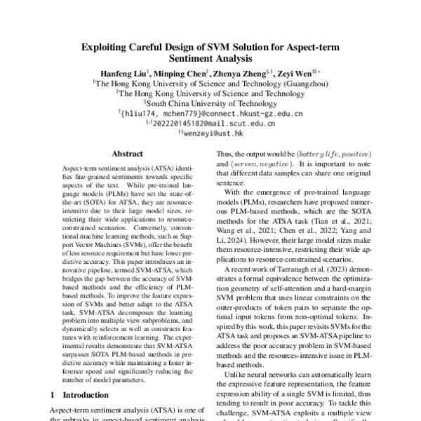 Exploiting Careful Design of SVM Solution for Aspect-term Sentiment Analysis - ACL Anthology