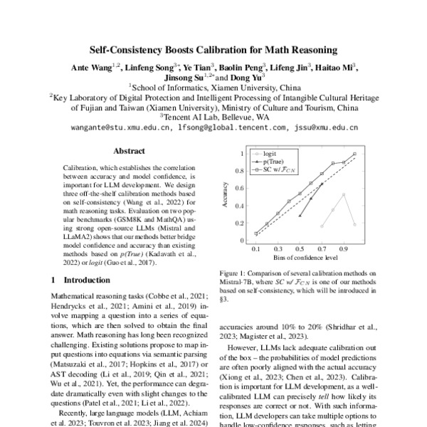 Self Consistency Boosts Calibration For Math Reasoning Acl Anthology