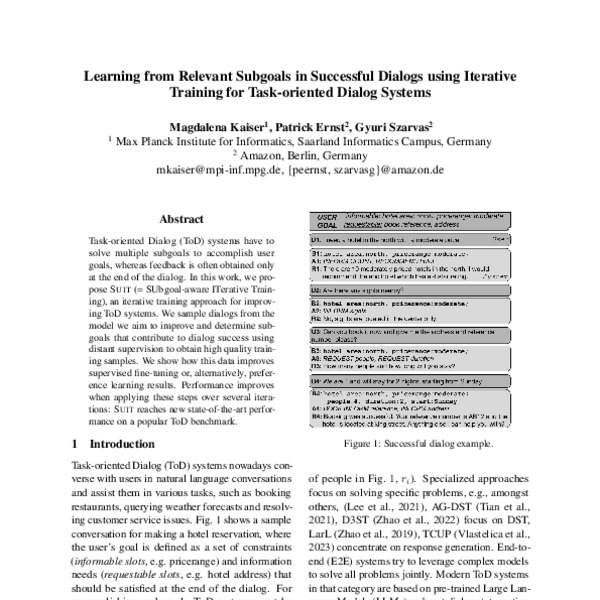 Learning from Relevant Subgoals in Successful Dialogs using Iterative Training for Task-oriented ...