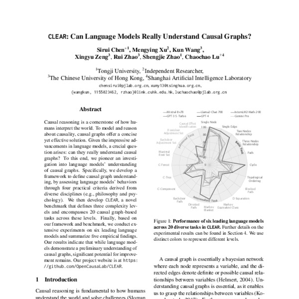 CLEAR: Can Language Models Really Understand Causal Graphs? - ACL Anthology