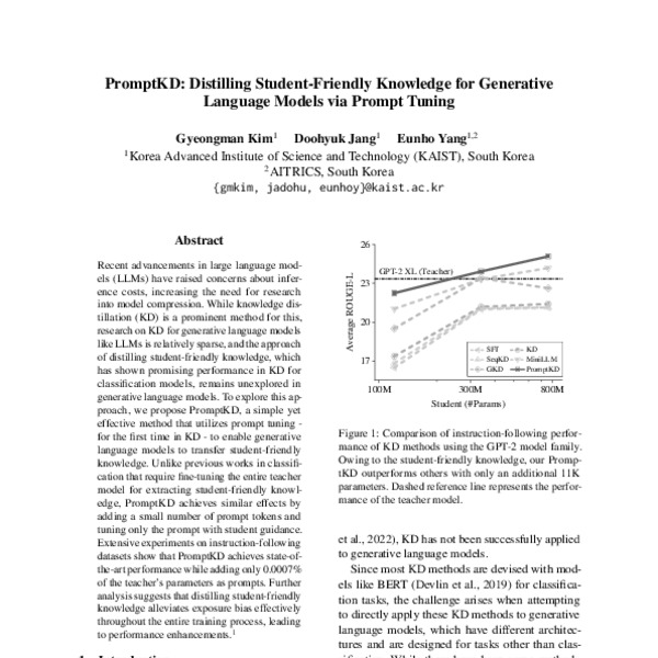 PromptKD: Distilling Student-Friendly Knowledge for Generative Language Models via Prompt Tuning ...