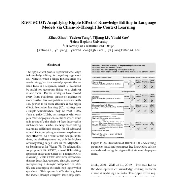 RippleCOT: Amplifying Ripple Effect of Knowledge Editing in Language Models via Chain-of-Thought ...