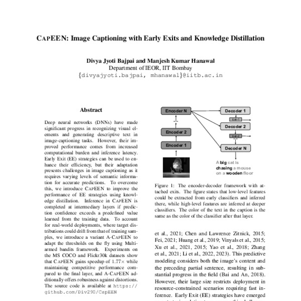 CapEEN: Image Captioning with Early Exits and Knowledge Distillation - ACL Anthology