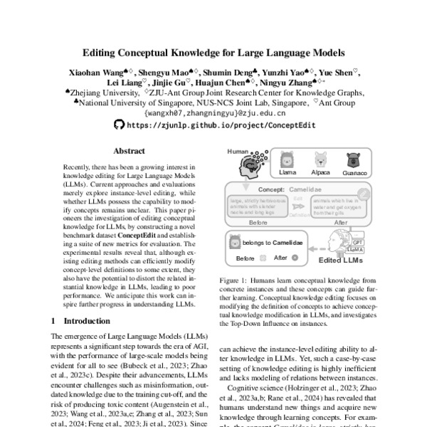 Editing Conceptual Knowledge for Large Language Models - ACL Anthology