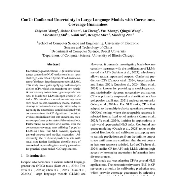 ConU: Conformal Uncertainty in Large Language Models with Correctness Coverage Guarantees - ACL ...